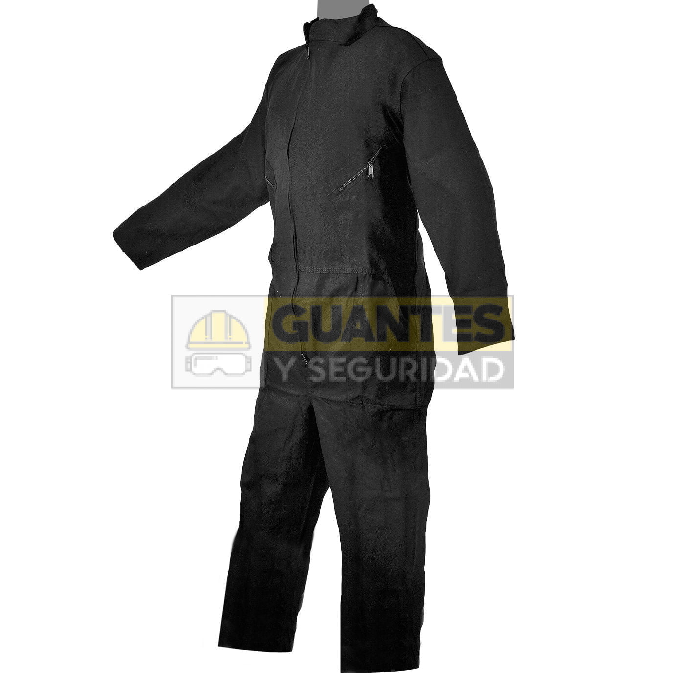 Overol en Dril Raza Manga Larga 6 Bolsillos Color Negro - Guantes y ...